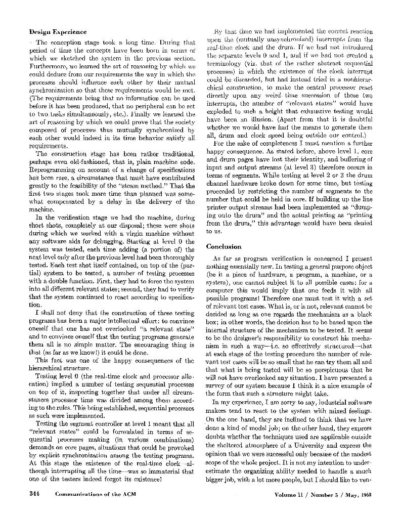 The Structure of the "THE"-Multiprogramming System | Chegg.com