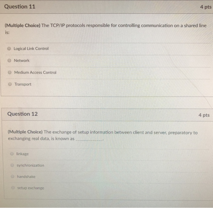Solved Question 11 4 pts (Multiple Choice) The TCP/IP | Chegg.com