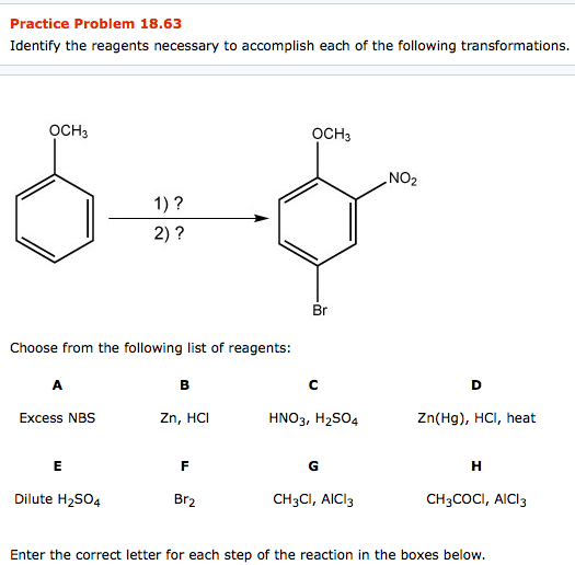 Solved Practice Problem 18.63 Identify the reagents | Chegg.com
