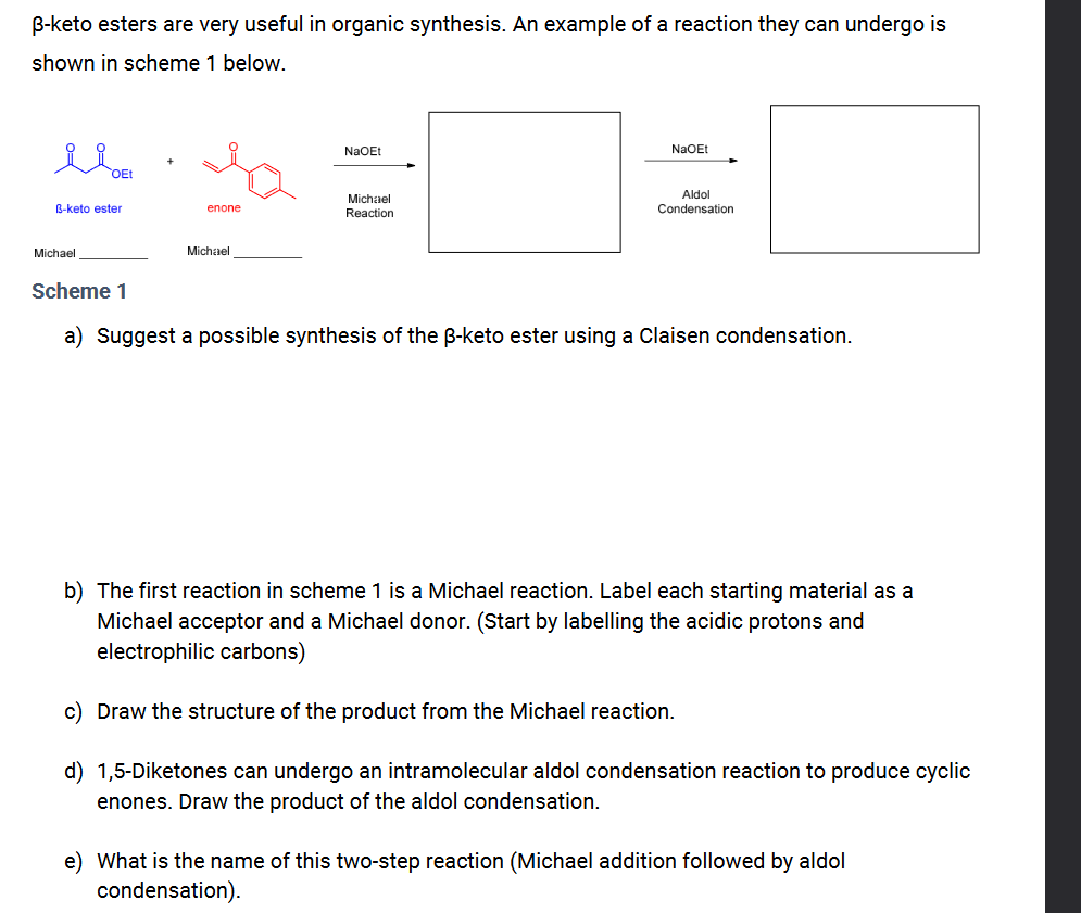 Solved β-keto esters are very useful in organic synthesis. | Chegg.com