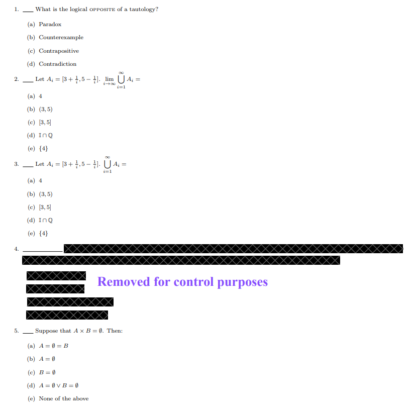Solved 1. What is the logical OPPOSITE of a tautology? (a) | Chegg.com