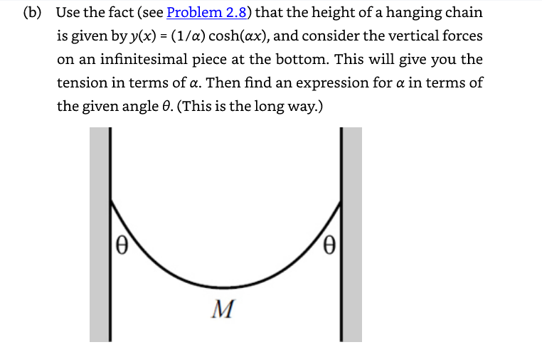 .26. Hanging chain ** A chain with mass M hangs | Chegg.com