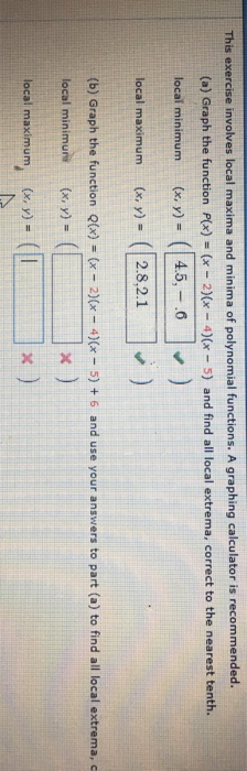Solved This exercise involves local maxima and minima of | Chegg.com