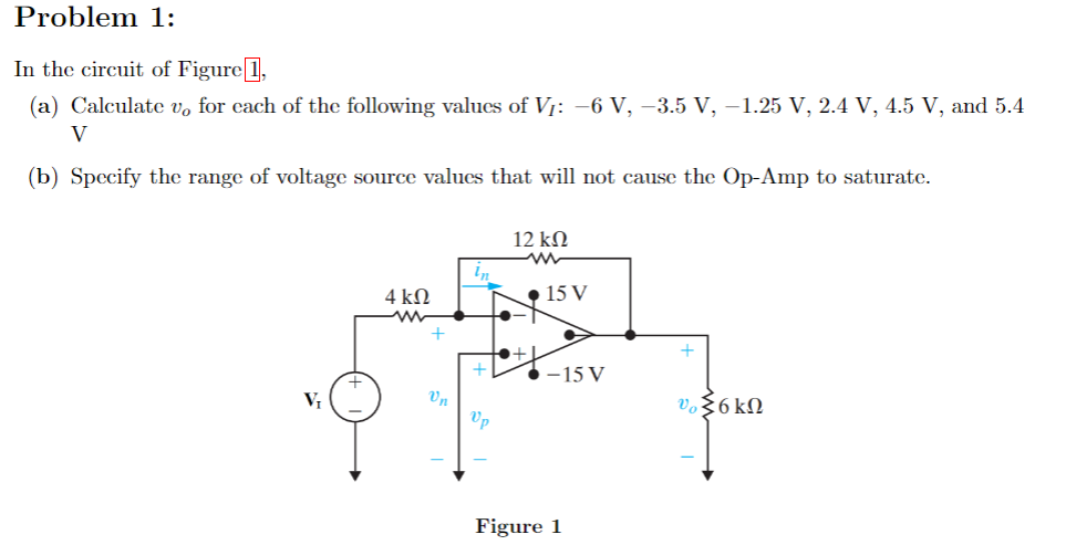 Solved In the circuit of Figure 1, (a) Calculate vo for each | Chegg.com