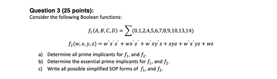 Solved Question 3 (25 points): Consider the following | Chegg.com