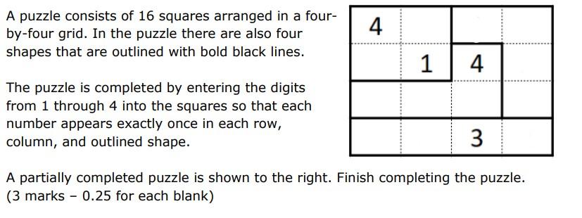 Solved A puzzle consists of 16 squares arranged in a | Chegg.com