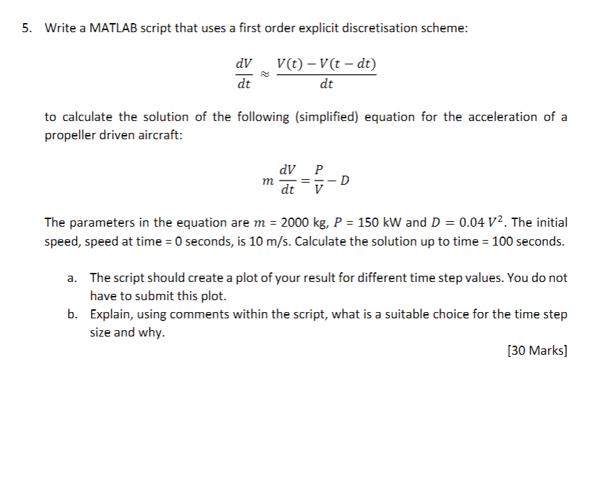 Solved 5 Write A Matlab Script That Uses A First Order 3598