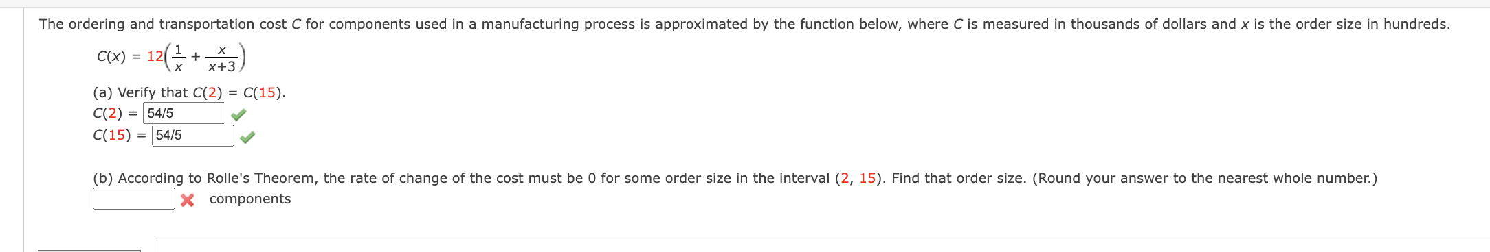 Solved C(x)=12(x1+x+3x) (a) Verify that C(2)=C(15). | Chegg.com