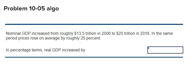 Solved Problem 10−05 algo Nominal GDP increased from roughly | Chegg.com