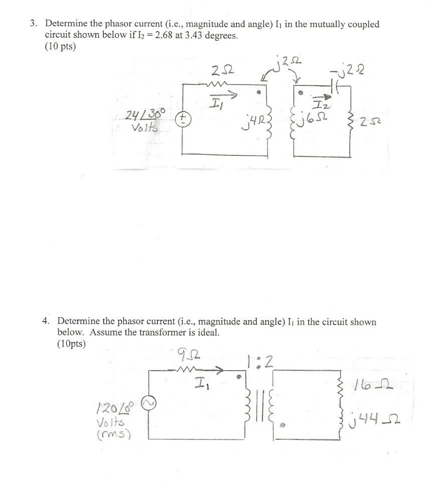 Solved 3. Determine the phasor current (i.e., magnitude and | Chegg.com