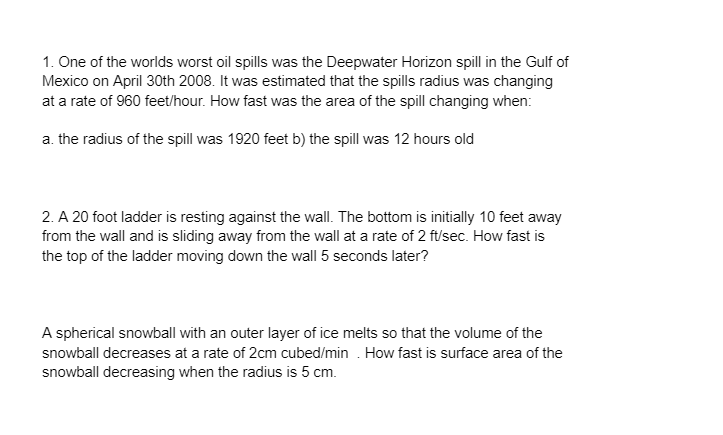 Solved 1. One of the worlds worst oil spills was the | Chegg.com