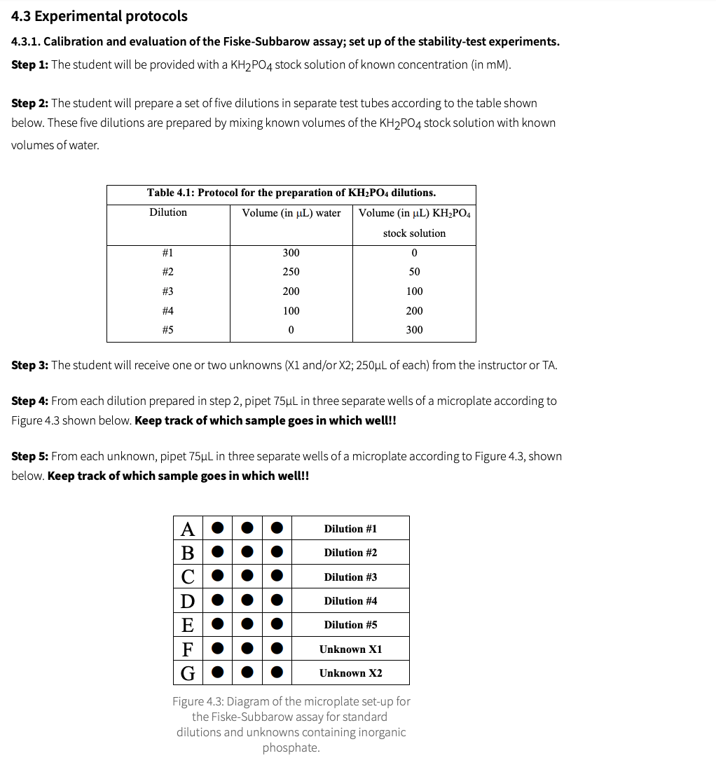 4.3 Experimental protocols 4.3.1. Calibration and | Chegg.com