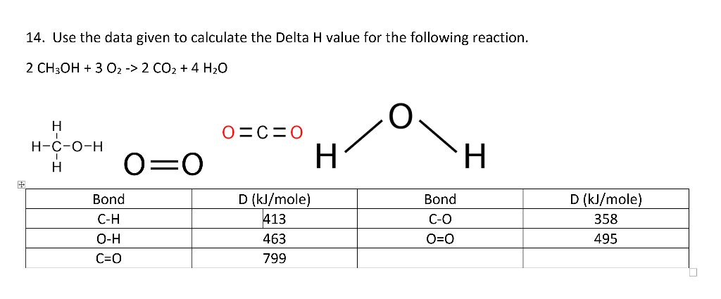 Solved 14. Use the data given to calculate the Delta H value | Chegg.com
