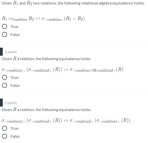 Solved Given R1 and R2 two relations, the following | Chegg.com