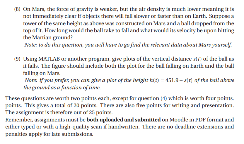 Solved Bowling Ball Free Fall We will look at a differential | Chegg.com