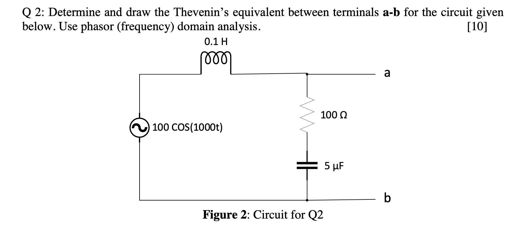 Solved Q 2: Determine and draw the Thevenin's equivalent | Chegg.com