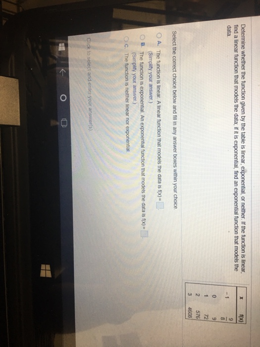 Solved Determine Whether The Function Given By The Table Is 3159