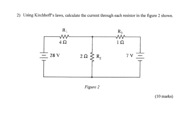 Solved 2 Using Kirchhoffs Laws Calculate The Current 9105