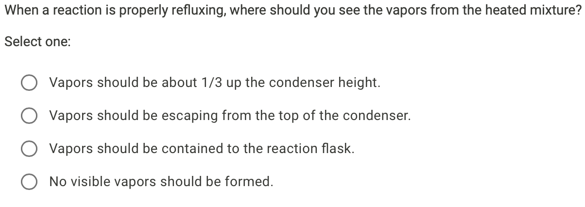 Solved: When A Reaction Is Properly Refluxing, Where Shoul... | Chegg.com