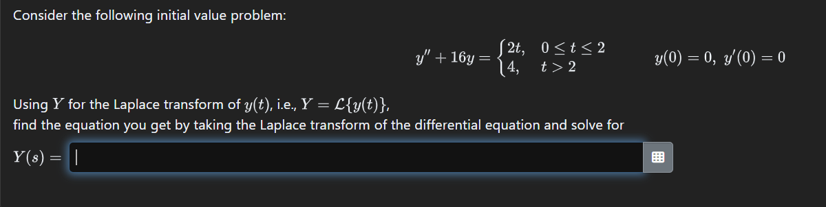 Solved Consider the following initial value | Chegg.com