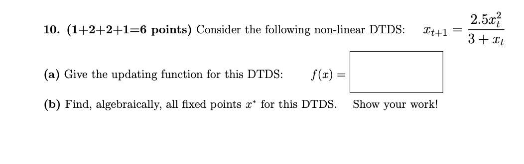 Solved points) ﻿Consider the following non-linear DTDS: | Chegg.com