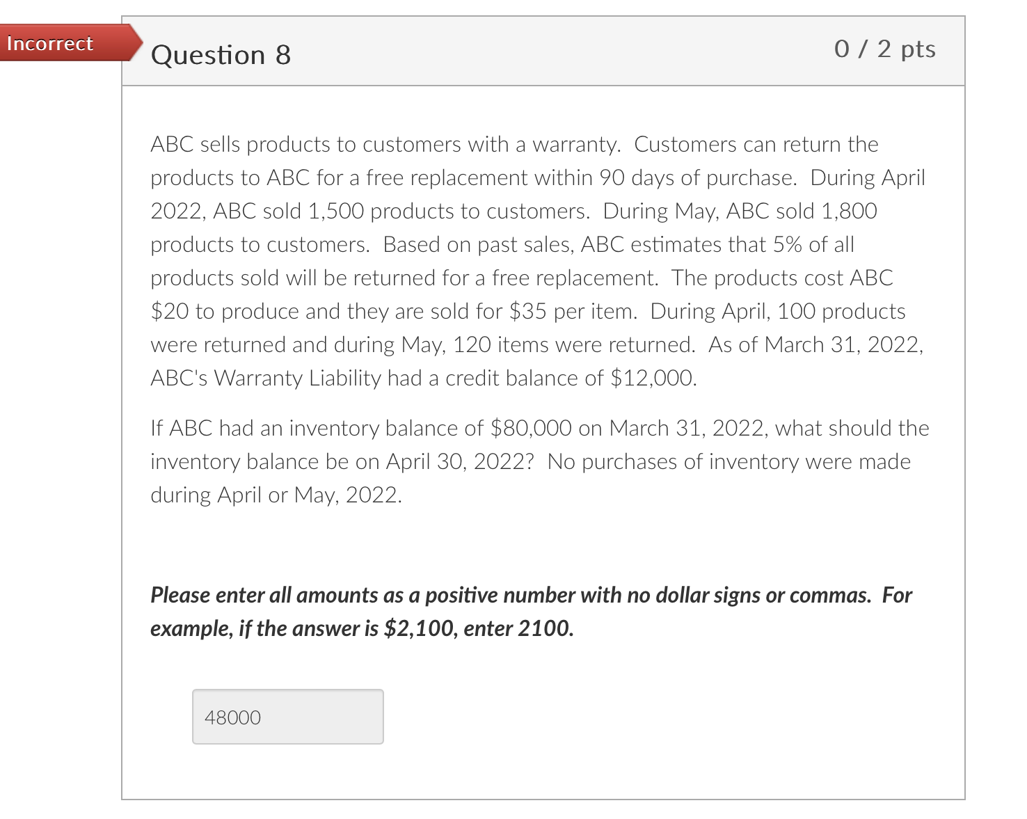 Solved ABC sells products to customers with a warranty. | Chegg.com