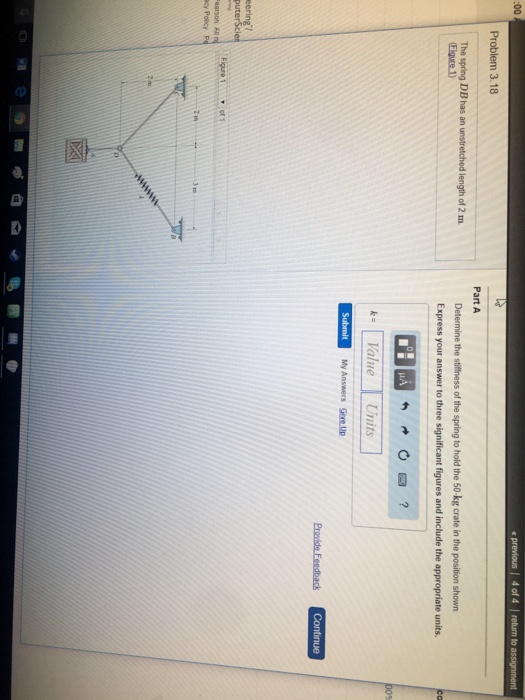 Solved The spring DB has an unstretched length of 2m. | Chegg.com