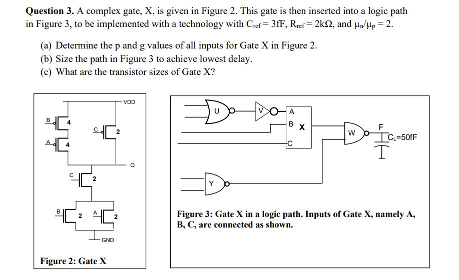 Solved Question 3. ﻿A complex gate, x, is ﻿given in ﻿Figure | Chegg.com