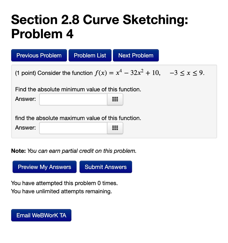 Solved Section 2.8 Curve Sketching: Problem 4 Previous | Chegg.com Solved Section 2.8 Curve Sketching: Problem 4 Previous | Chegg.com