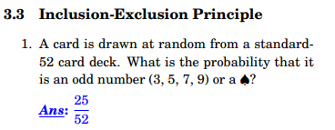Solved .3 Inclusion-Exclusion Principle 1. A card is drawn | Chegg.com