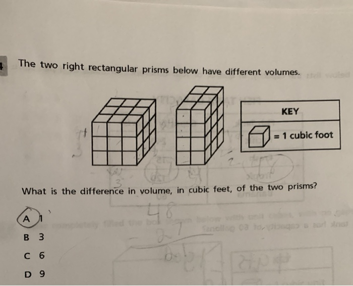 Solved The two right rectangular prisms below have different | Chegg.com
