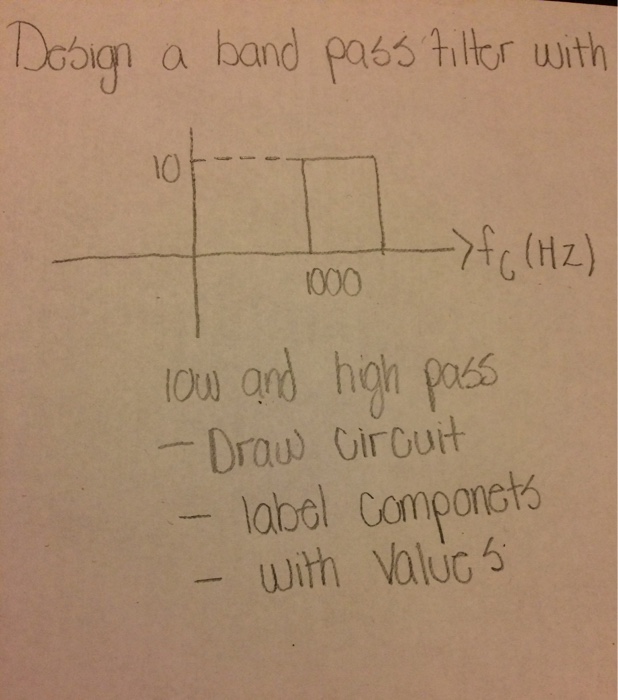 Design a band pass filter with low and high pass | Chegg.com