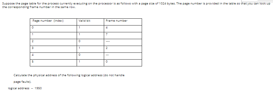 Solved Suppose the page table for the process currently | Chegg.com