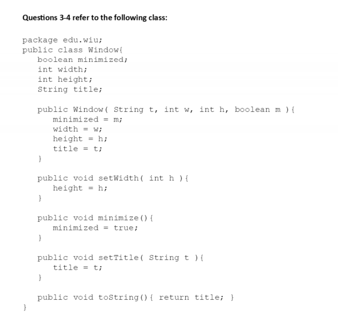 Solved 3) a) List the mutator methods provided for this | Chegg.com