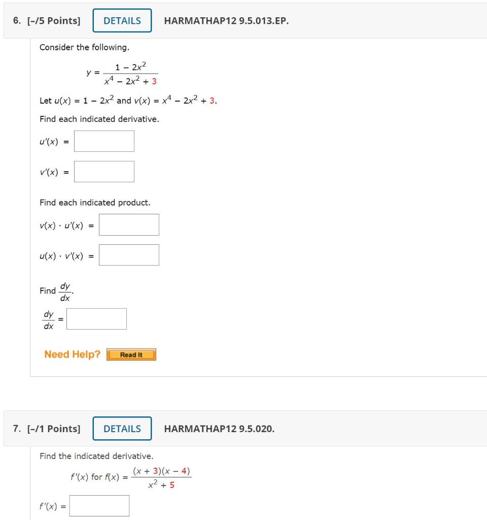 Solved HARMATHAP12 9.5.013.EP. Consider the following. | Chegg.com