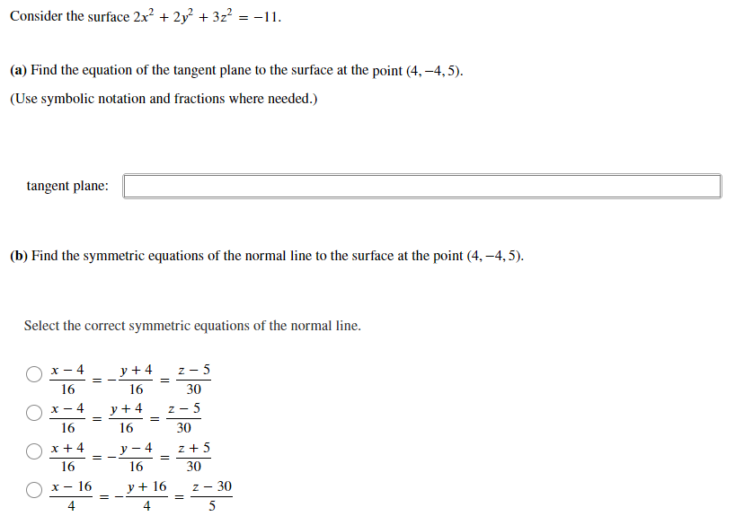Solved Find an equation of the tangent plane to the surface | Chegg.com