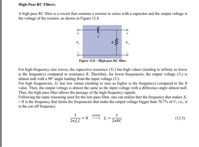 Solved Objective Observe frequency response of RC filter To | Chegg.com