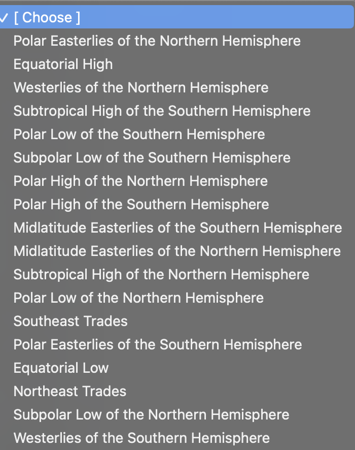 Solved Atmospheric Pressure Belts (1-7) and Prevailing Winds | Chegg.com