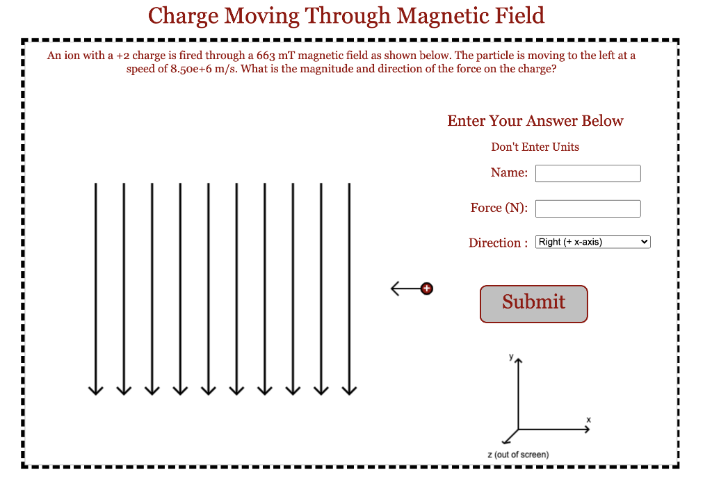 Solved Charge Moving Through Magnetic Field An ion with a +2 | Chegg.com