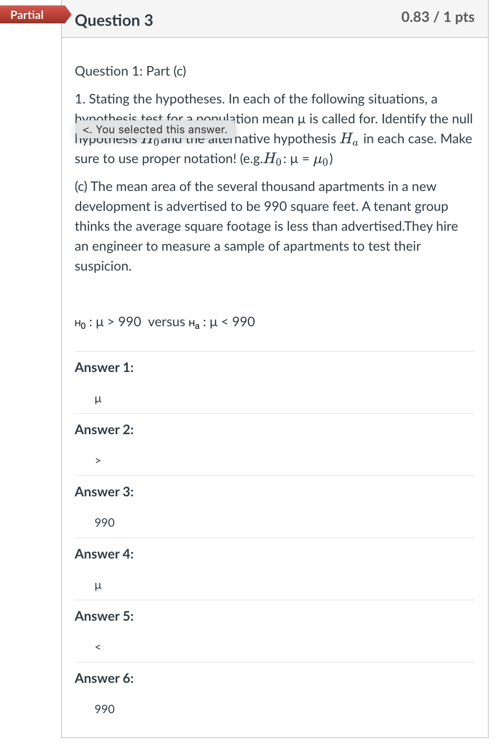 Solved Question 1: Part (c) 1. Stating the hypotheses. In | Chegg.com