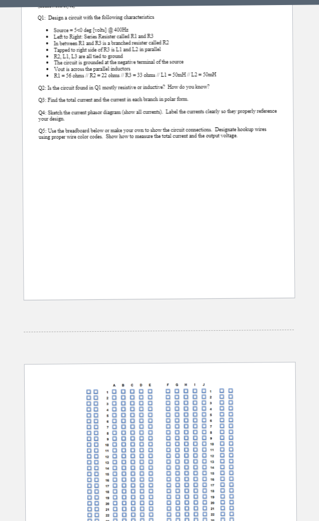 Solved Q1: Design a circuit with the following | Chegg.com