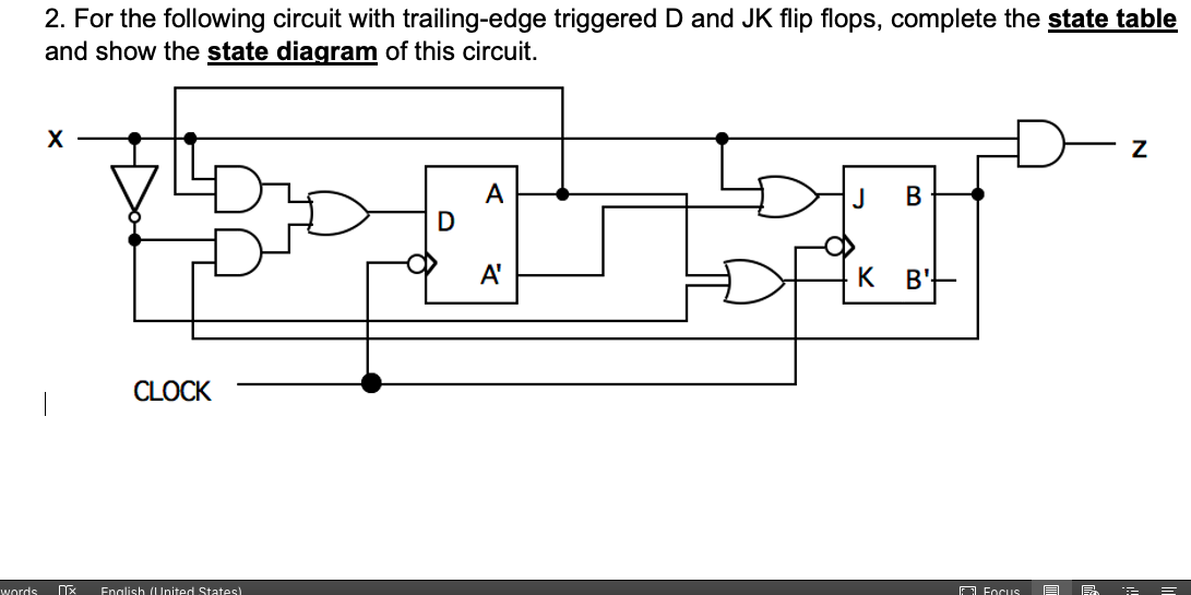 Solved 2. For the following circuit with trailing-edge | Chegg.com
