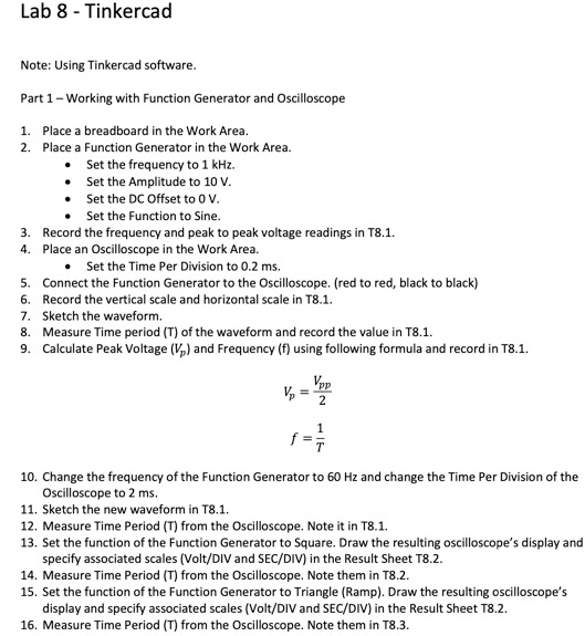 Solved Lab 8 - Tinkercad Note: Using Tinkercad software. | Chegg.com