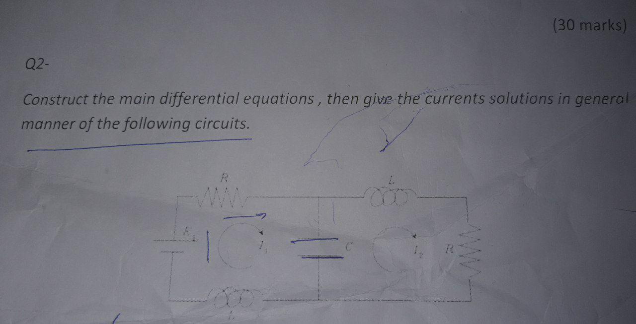 Solved (30 marks) Q2- Construct the main differential | Chegg.com