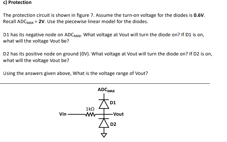 Solved c) Protection The protection circuit is shown in | Chegg.com