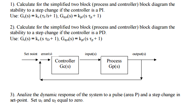 Solved 1). Calculate for the simplified two block (process | Chegg.com
