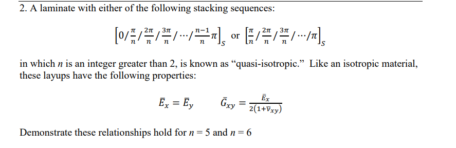Solved 2. A laminate with either of the following stacking | Chegg.com
