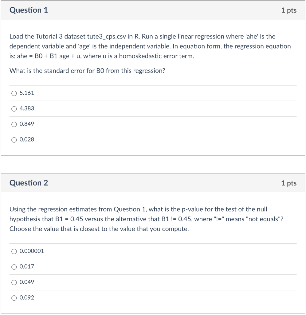 Load the Tutorial 3 dataset tute3_cps.csv in R. Run a | Chegg.com