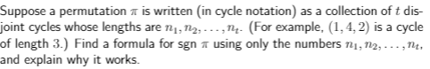 Solved Suppose a permutation 1 is written (in cycle | Chegg.com