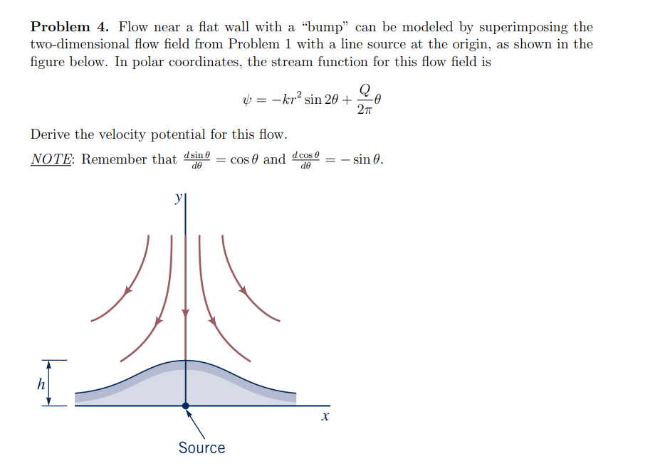 Solved Problem 4. Flow near a flat wall with a "bump" can be | Chegg.com